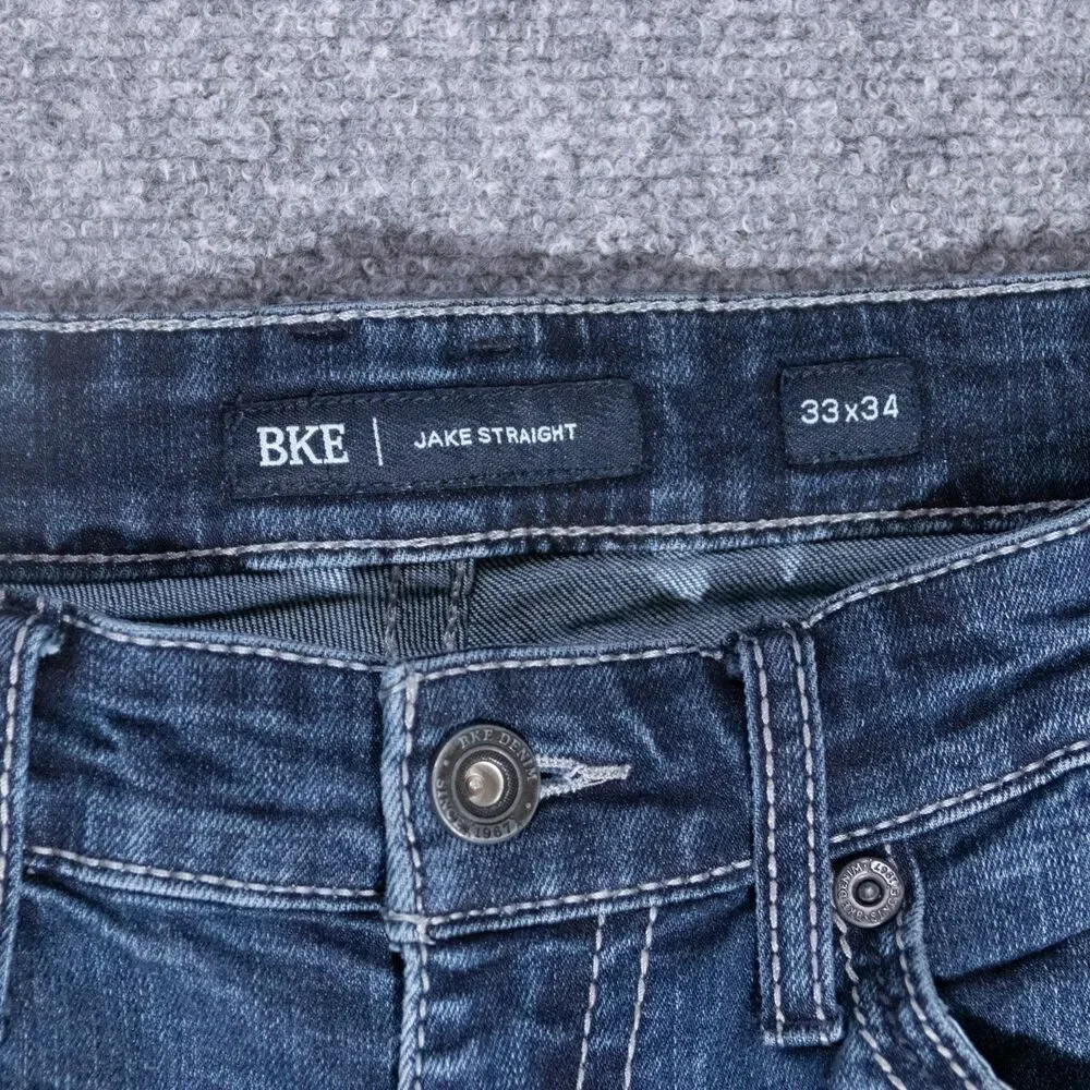 BKE | Jeans | Bke Jake Straight Jeans Mens 33x34 Stretch Denim Western ...